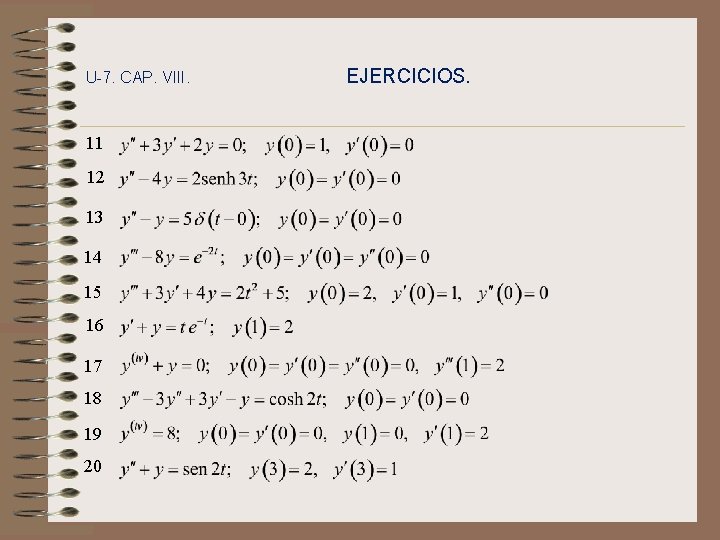 UNIDAD 7 CAPTULO VIII EJERCICIOS EJERCICIOS U7 CAP