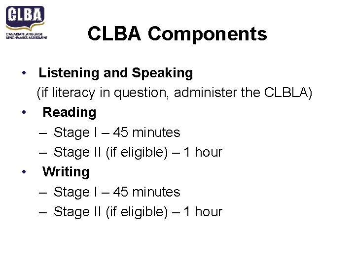 CLBBased Assessment Tools Centre for Education Training Canadian
