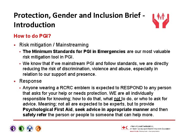 Protection Gender and Inclusion PGI Brief Introduction Protection