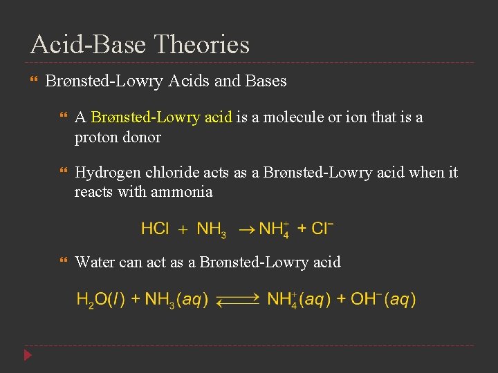 Acids and Bases AcidBase Theories AcidBase Theories Objectives