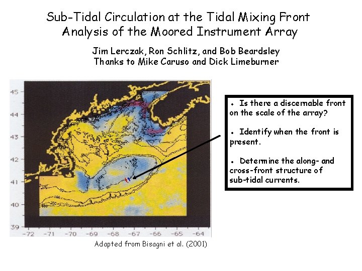 SubTidal Circulation at the Tidal Mixing Front Analysis