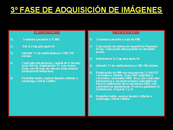 3 FASE DE ADQUISICIN DE IMGENES TCENTEROCLISIS RMENTEROCLISIS