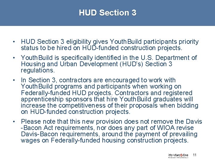 Welcome to Workforce 3 One Building Registered Apprenticeship