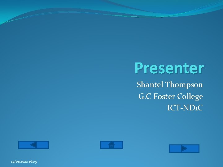 Presenter Shantel Thompson G C Foster College ICTND