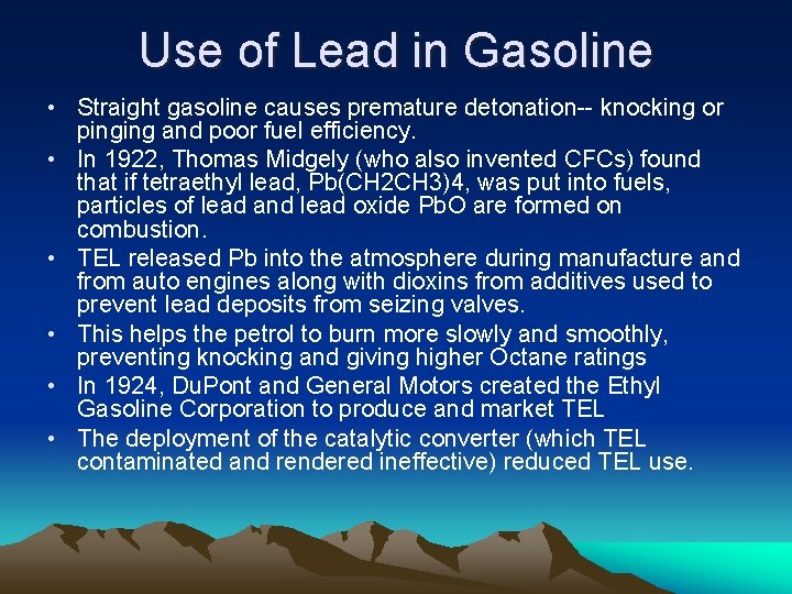 Trends and health effects of Pb in the