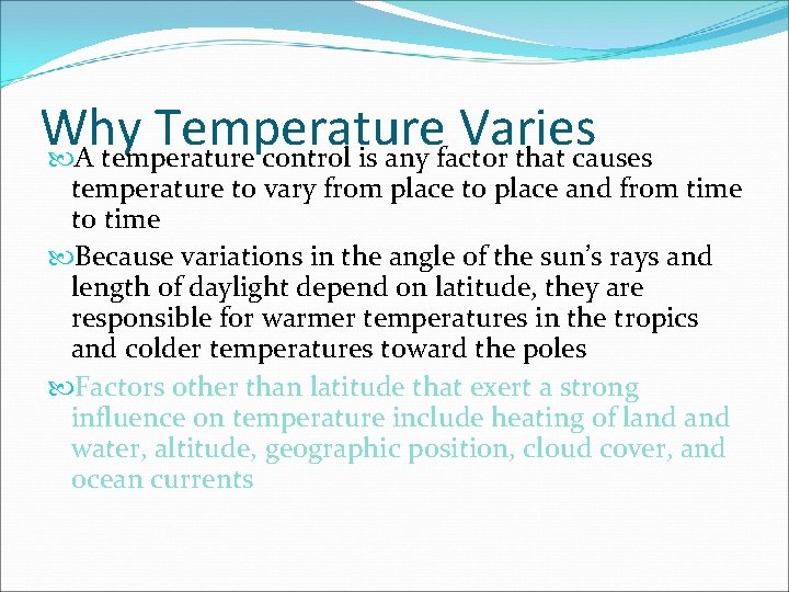 Chapter 17 The Atmosphere Structure and Temperature Overview