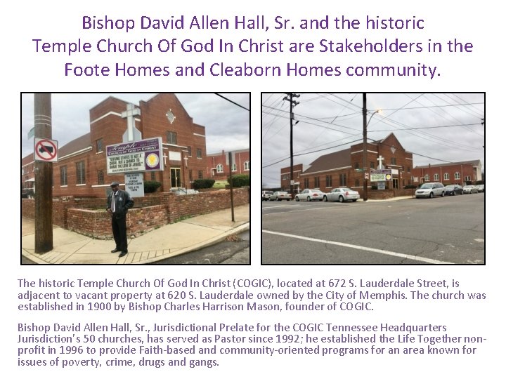 Bishop David Allen Hall Sr and the historic