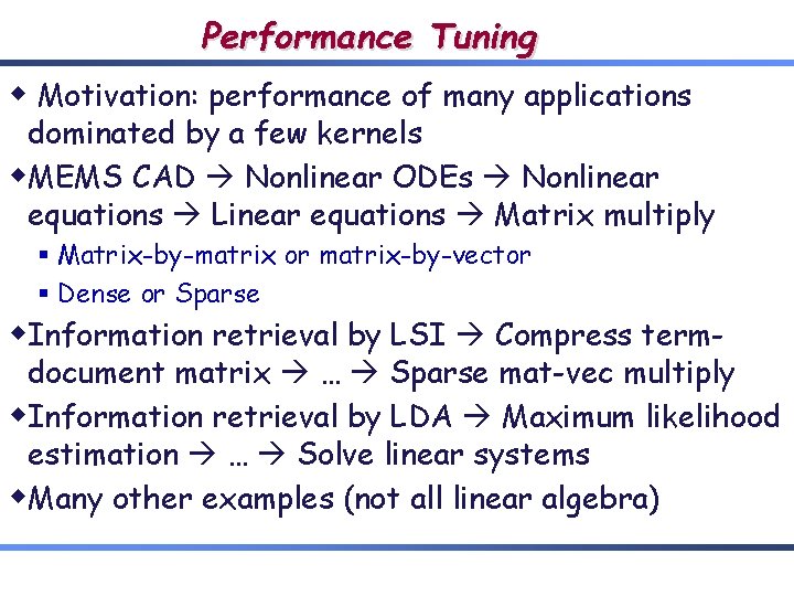 Be BOP Berkeley Benchmarking and Optimization Automatic Performance