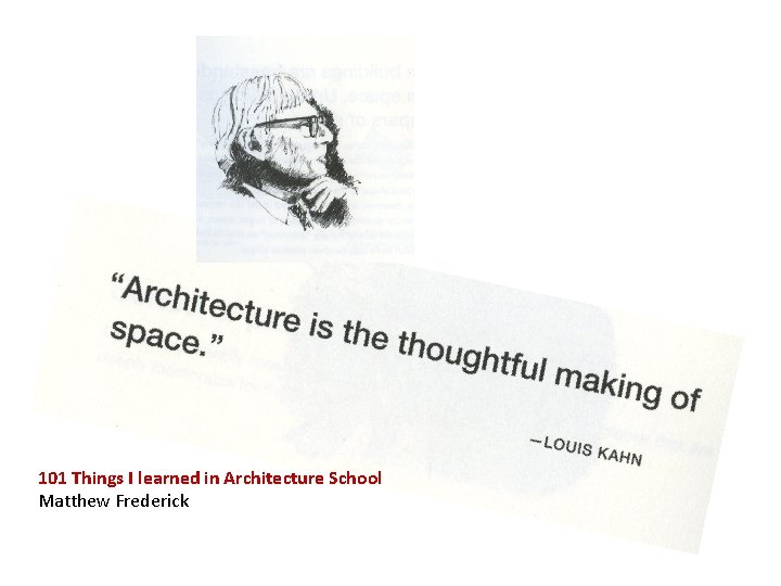 101 Things I learned in Architecture School Matthew
