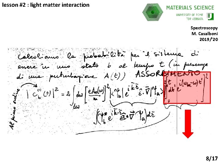 lesson 2 light matter interaction Spectroscopy M Casalboni
