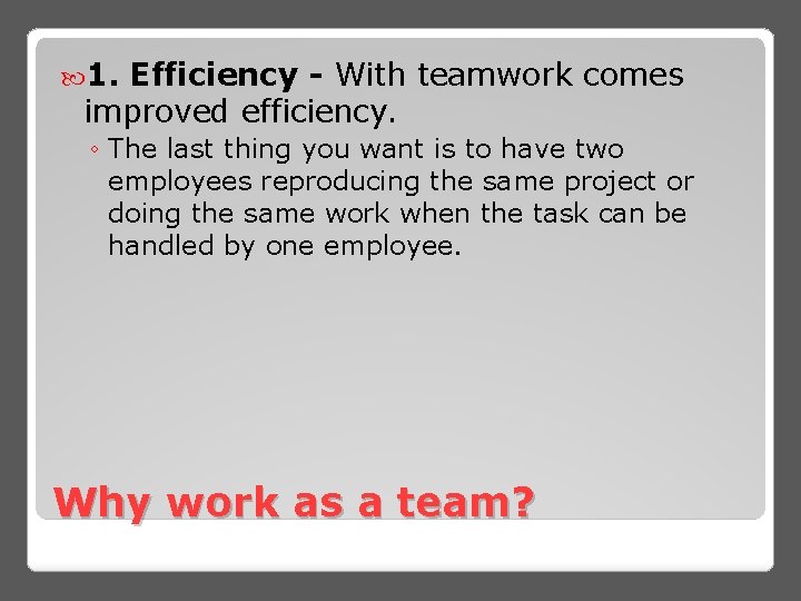 Teamwork Business Management 1 2 3 4 5