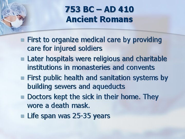 History of Health Care 4000 BC 3000 BC