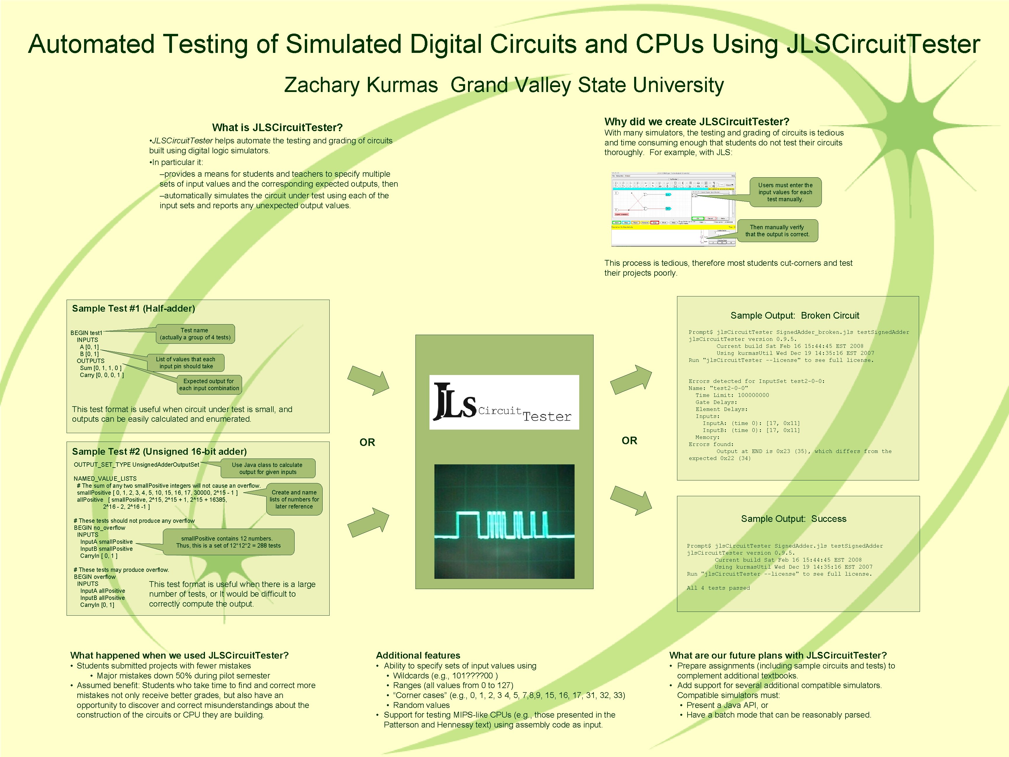 Automated Testing of Simulated Digital Circuits and CPUs
