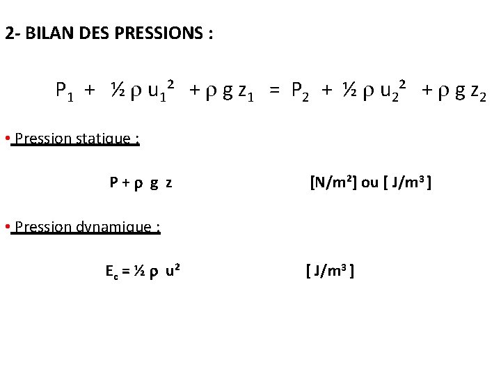 CHAPITRE 2 DYNAMIQUE DES FLUIDES PARFAIT INCOMPRESSIBLE MDF