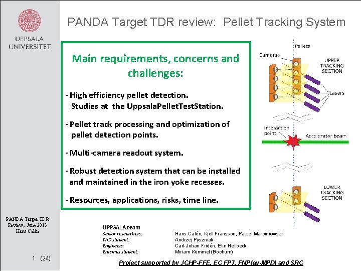 PANDA Target TDR review Pellet Tracking System Main
