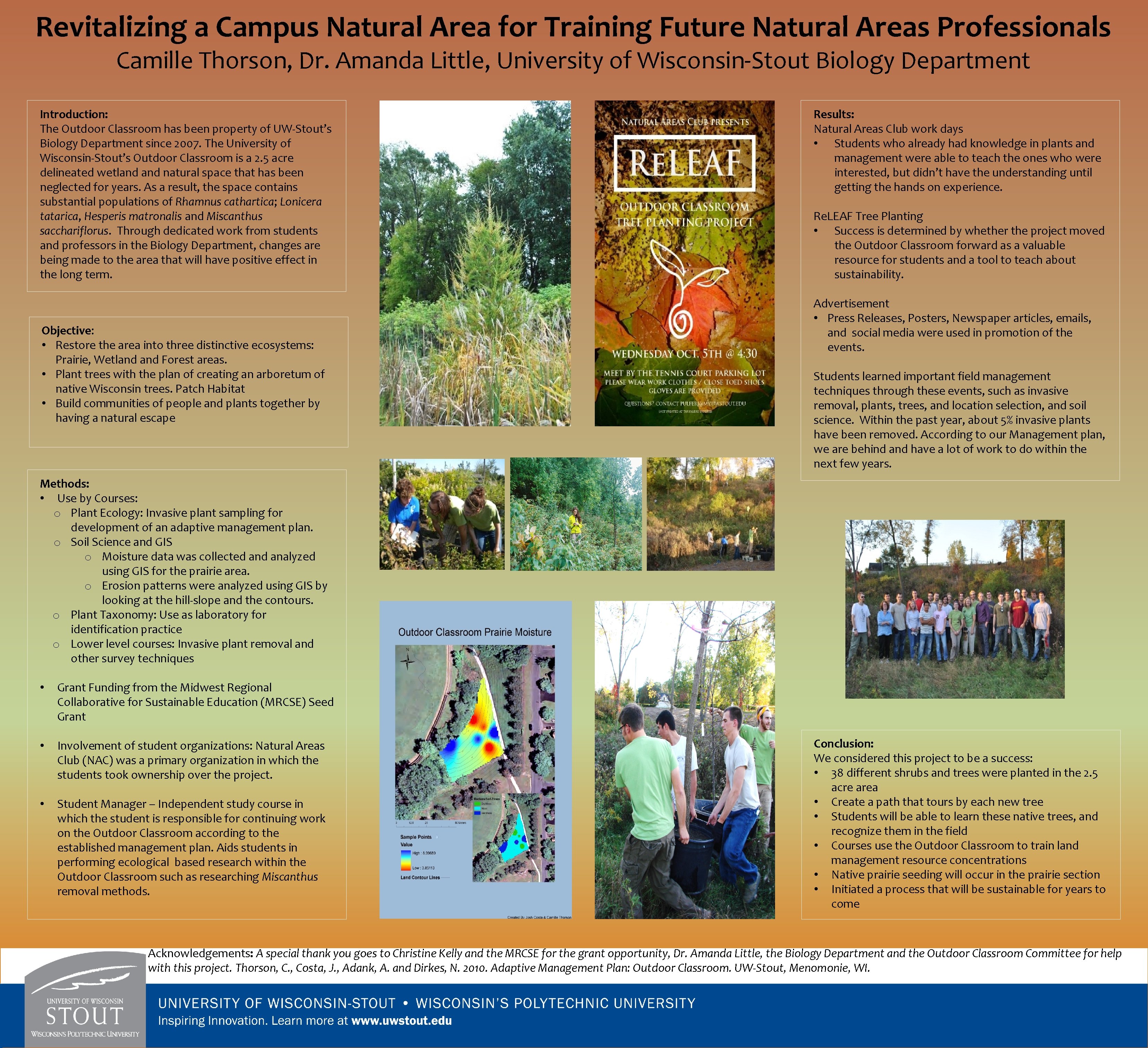 Revitalizing a Campus Natural Area for Training Future