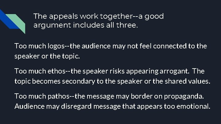 The Rhetorical Appeals Logos Pathos Ethos Is it
