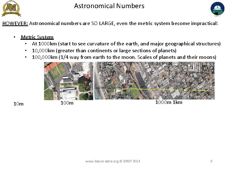 Chapter 1 Astronomical Numbers www boyceastro org BRIEF