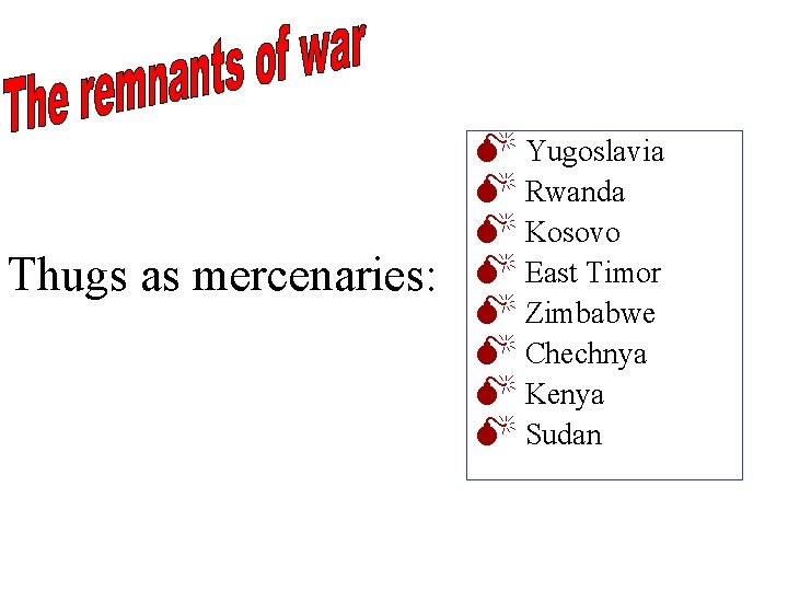 not pictured below War by developed countries G
