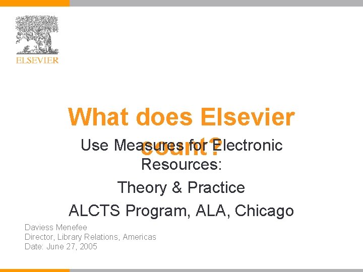 What does Elsevier Use Measures for Electronic count