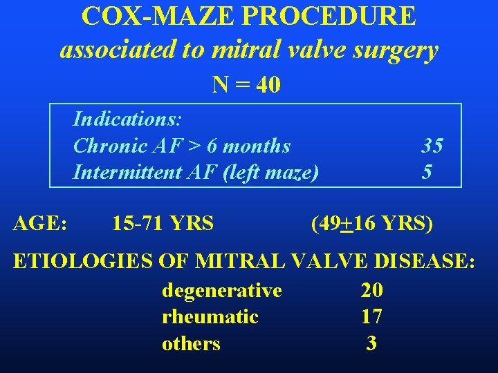 SURGICAL TREATMENT OF ATRIAL FIBRILLATION 1 Incidence of