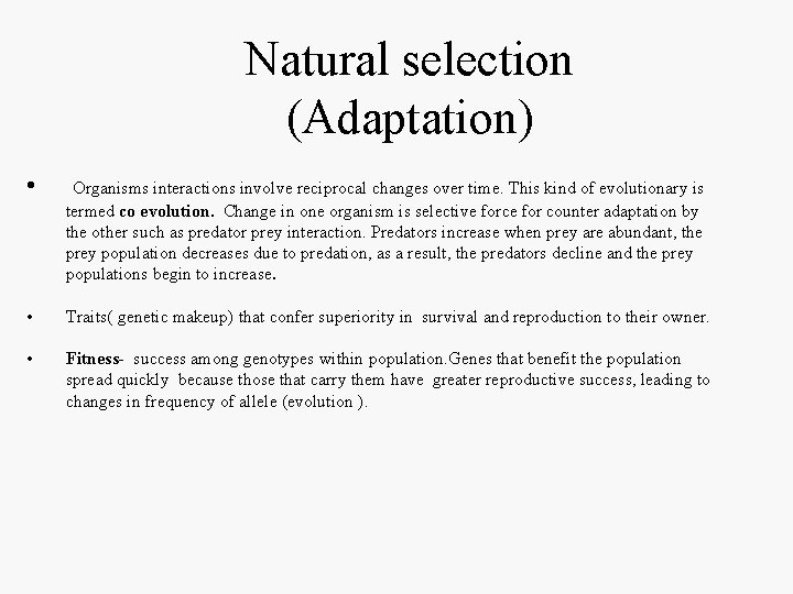 Natural selection predatorprey interactions Ecological interactions ...