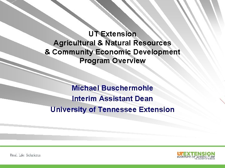 UT Extension Agricultural Natural Resources Community Economic Development