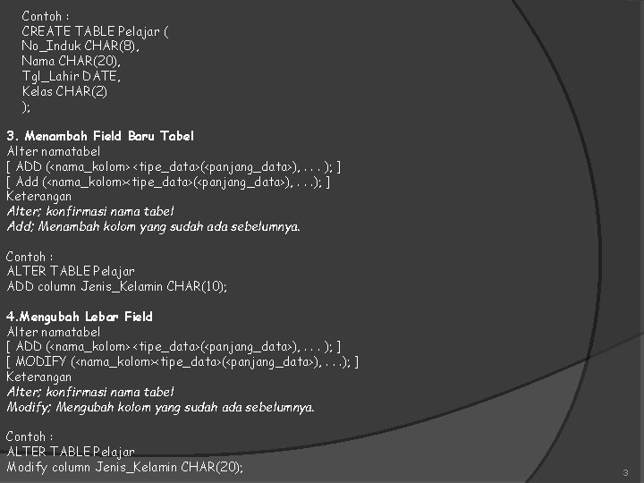 MYSQL DDL DAN DML By Asep Taufik Muharram