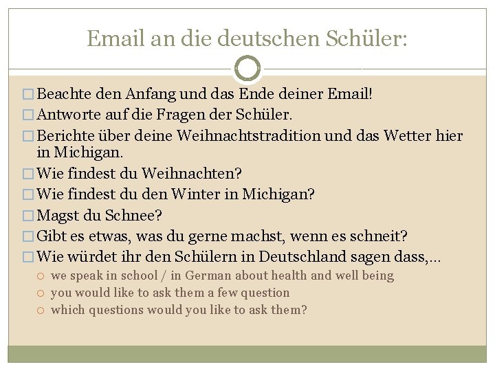 Deutsch 3 B STUNDE Freitag der 21 Dezember