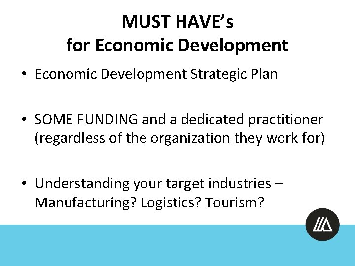 Toolbox for Small Town Economic Development League of