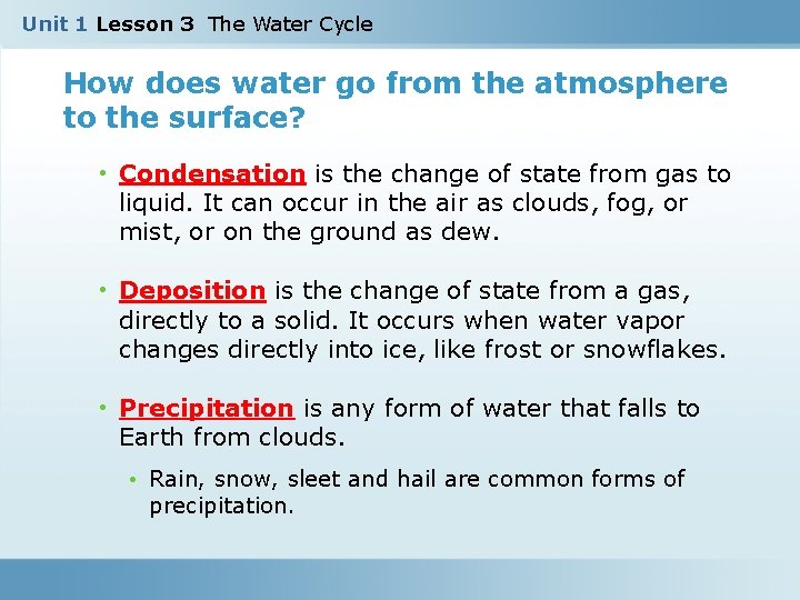 Unit 1 Lesson 3 Unit 1 Lesson 3