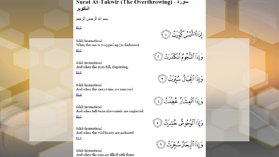 Surat Al Takweer Subtitle This Surah is among