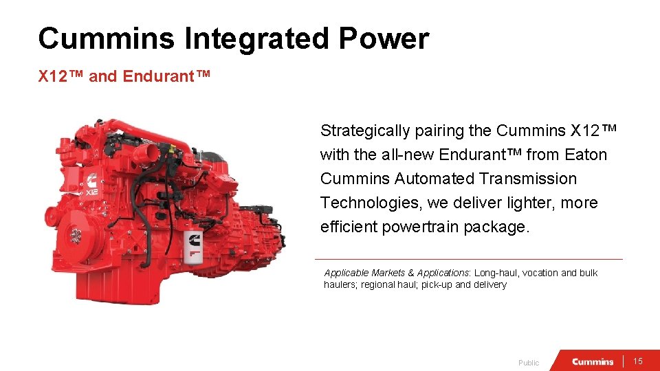 The lightweight Cummins X 12 Rev January 2020