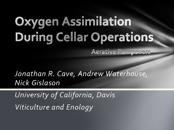 Jonathan R Cave Andrew Waterhouse Nick Gislason University