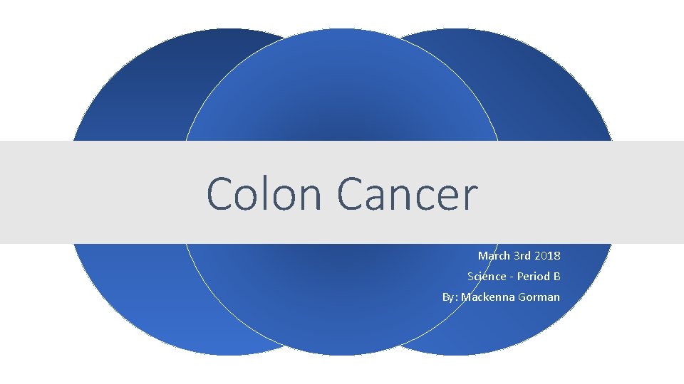 Colon Cancer March 3 rd 2018 Science Period