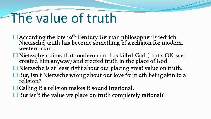 Theory of Knowledge TOK Lecture 4 The nature