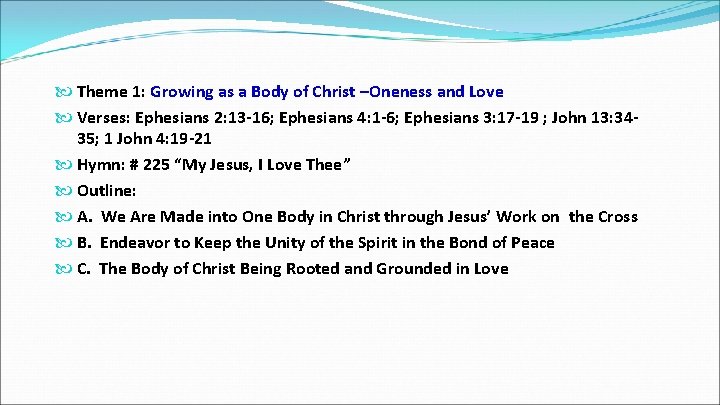 Growing as a Body of Christ Oneness and