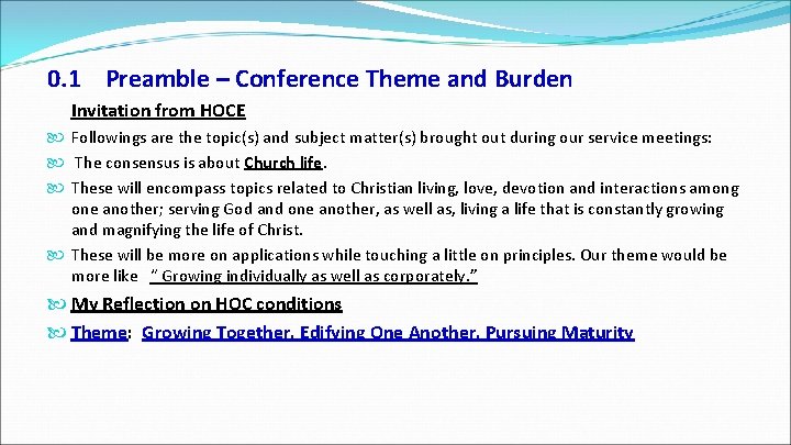 Growing as a Body of Christ Oneness and