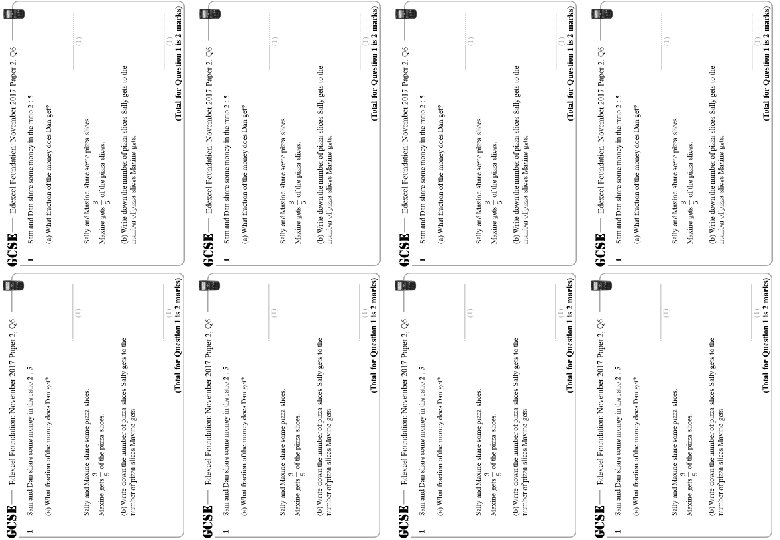 Fractions to Ratios Foundation GCSE Questions These questions