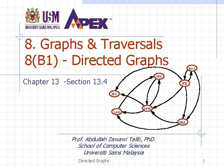 8 Graphs Traversals 8B 1 Directed Graphs BOS