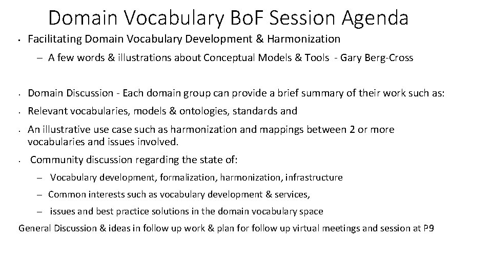 Domain Vocabulary Development Standardization Registration ...