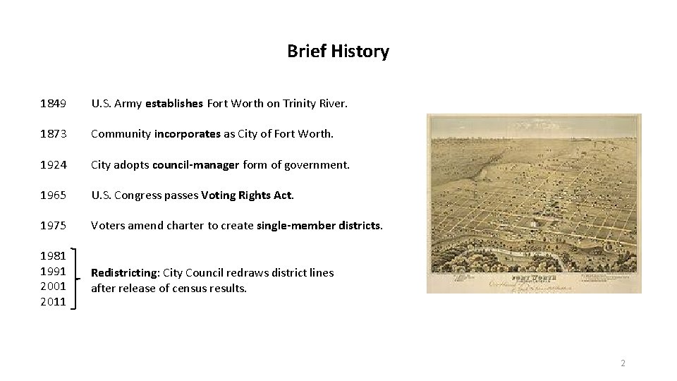 REDISTRICTING TASK FORCE September 17 2020 Brief History