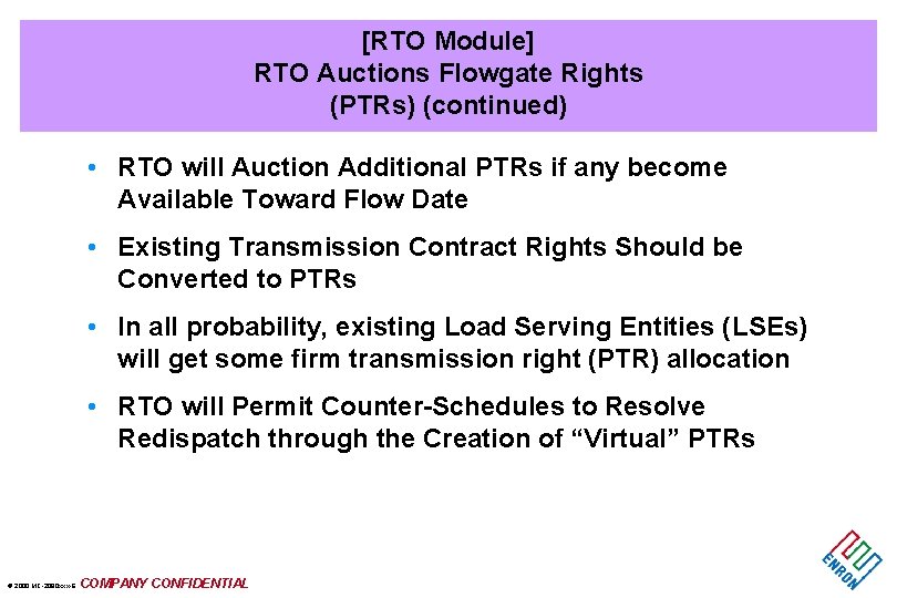 ELECTRICITY MARKET VISION FOR RTO IMPLEMENTATION 2000 MC2080