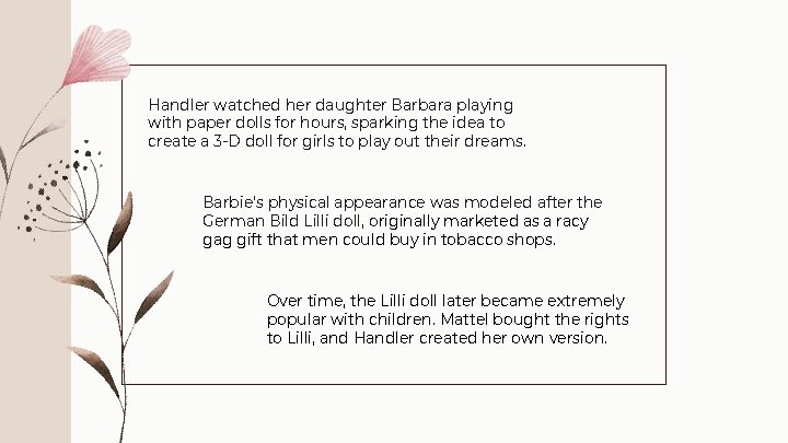 History of Barbie Allie Lunt Mattel Inc Ruth