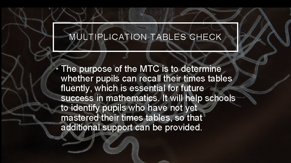 MULTIPLICATION TABLES CHECK Monday 2 nd December 2019