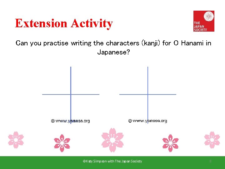O Hanami Image on the title slide is