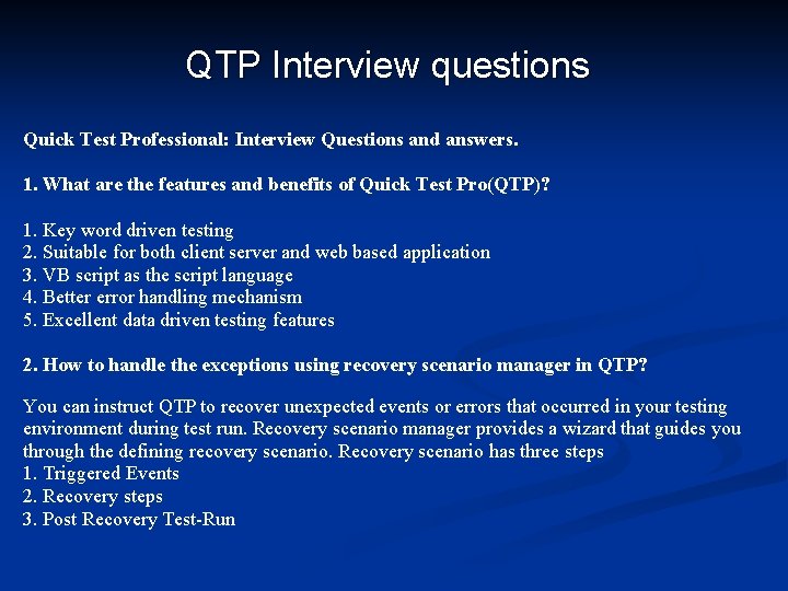 Programming Concepts in QTP With some Basic Examples