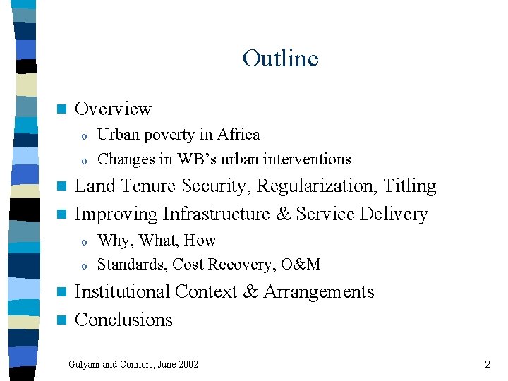 Experience with Urban Upgrading in Africa MITCities Alliance
