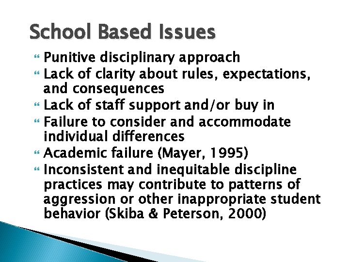 Behavior Interventions for Middle and High School Students