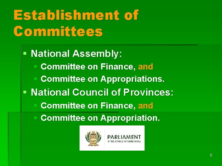 Money Bills Amendment Procedure and Related Matters Act